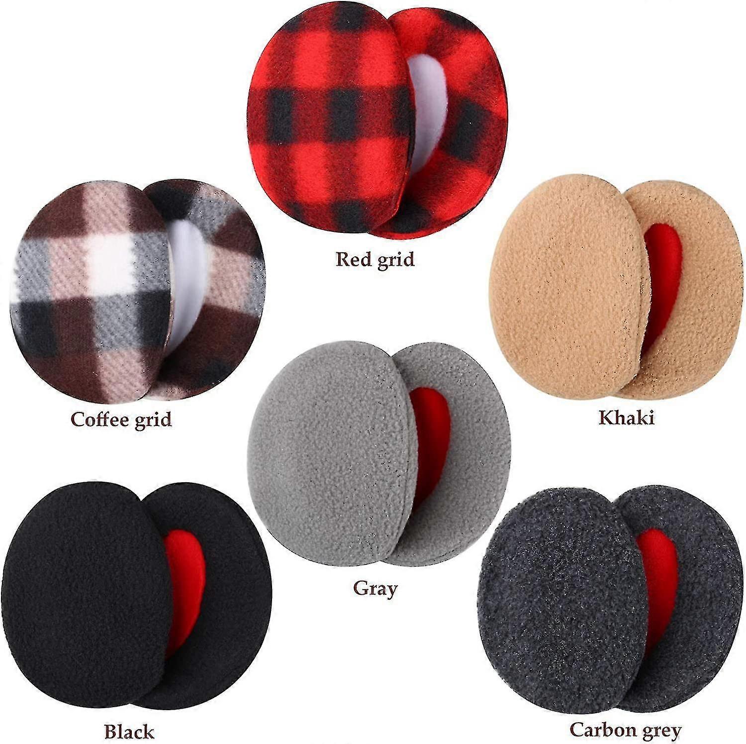 6 Pairs Earmuffs Bandless Fleece Ear Warmers Winter Ear Covers Unisex ...