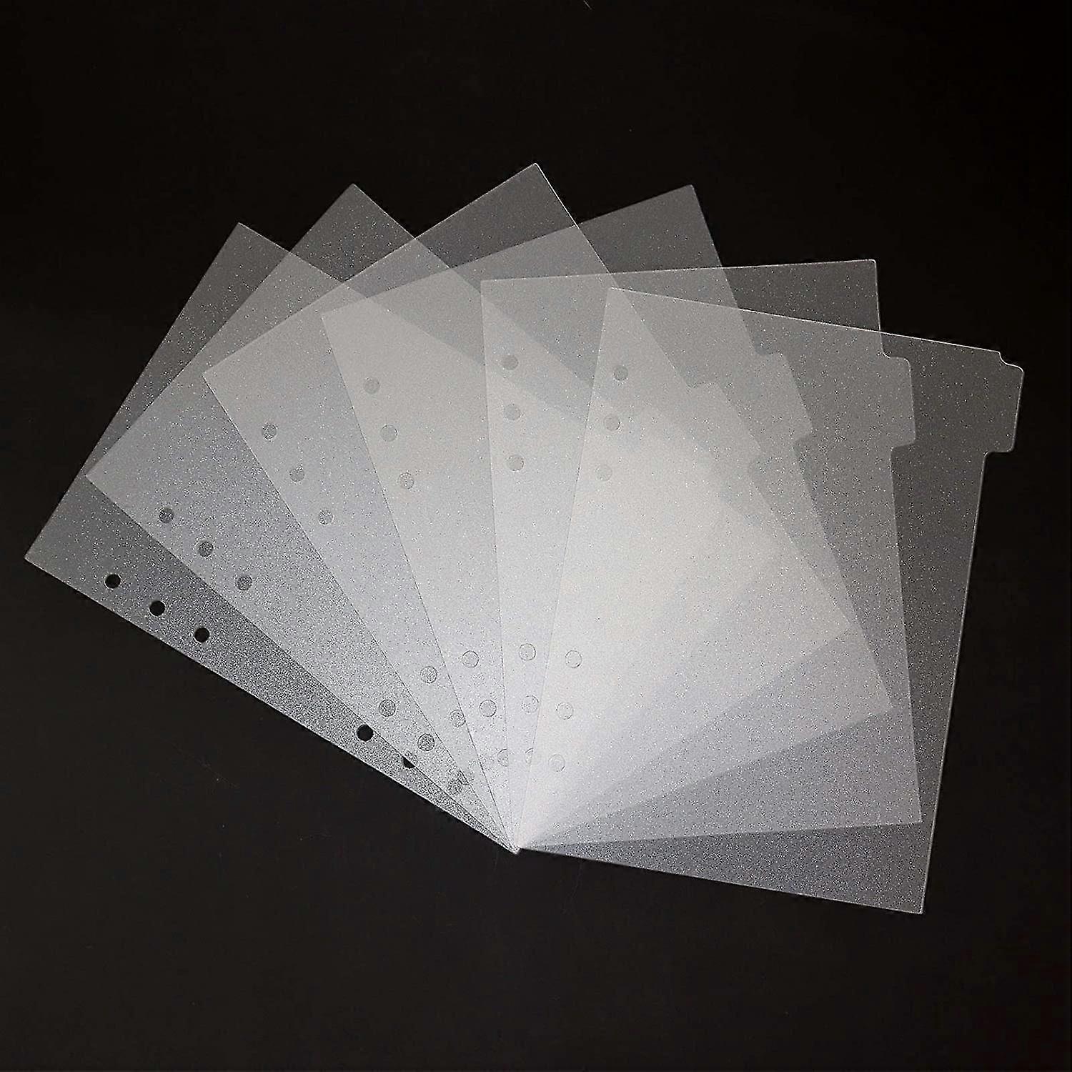 6 Holes Transparent Pvc Binder Divider Pages With Tabs Clear Paper ...