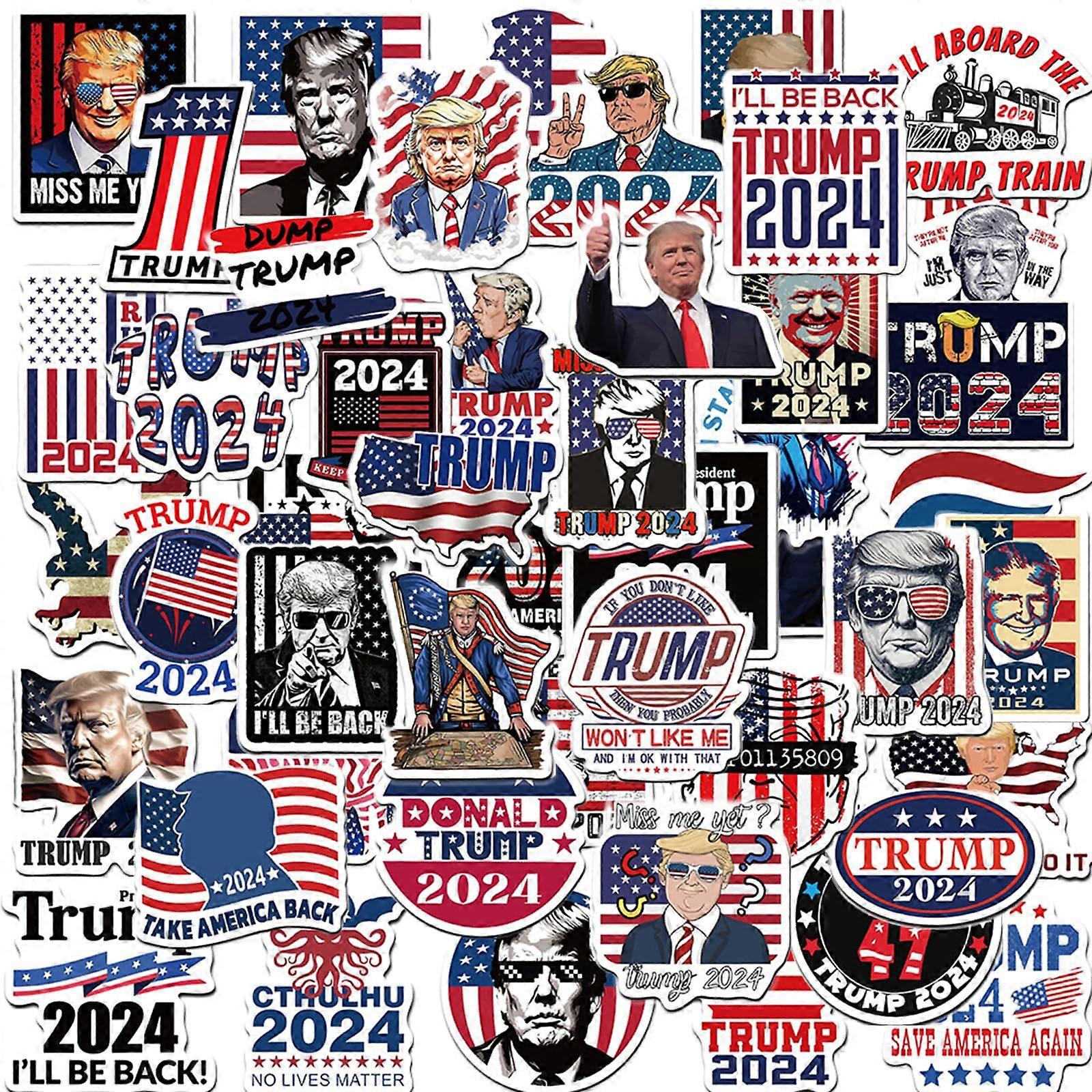 50 Trump 2024 Stickers, Perfect for Helmets, Luggage, and Handbooks ...
