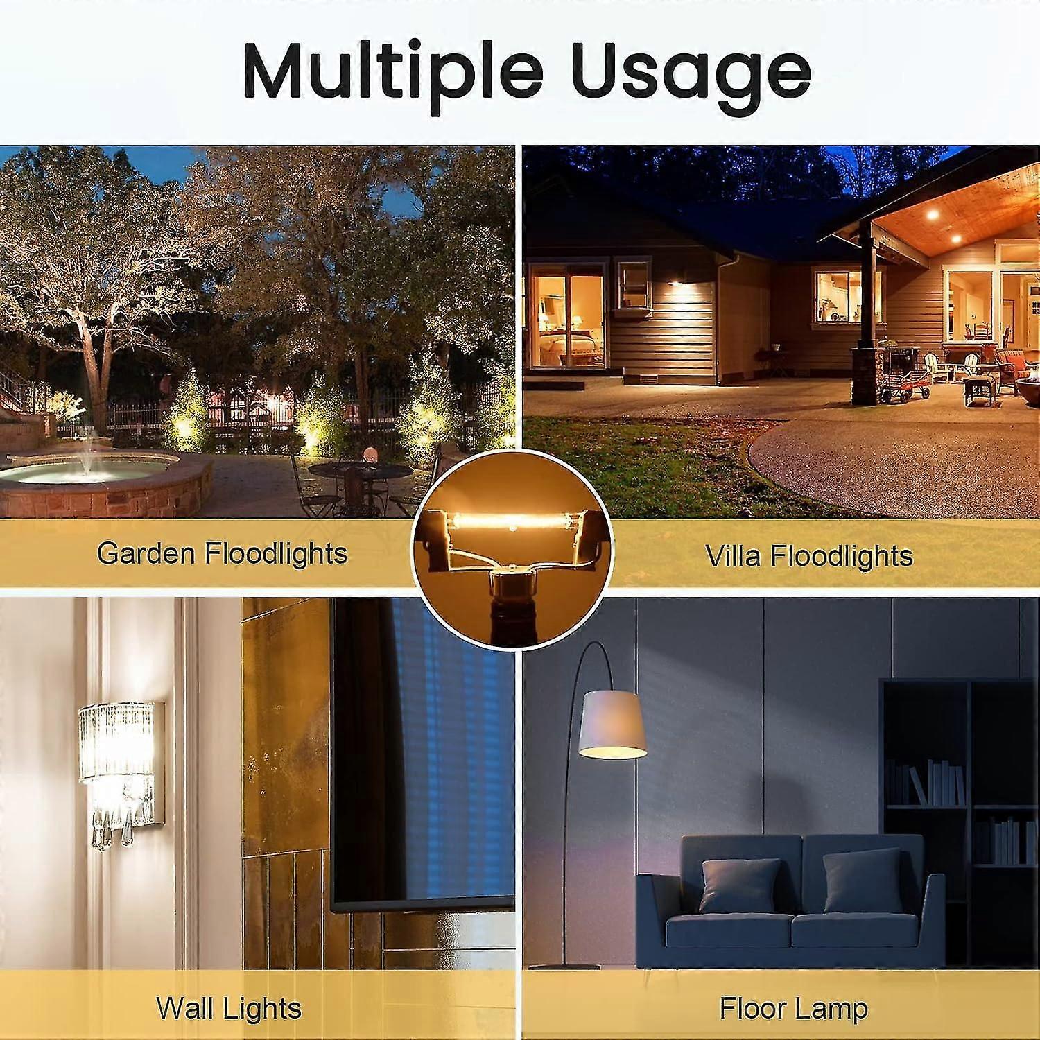 5pcs R7s 118mm 400w Halogen Lamp Pencil Bulb Dimmable Ac 220-240v ...