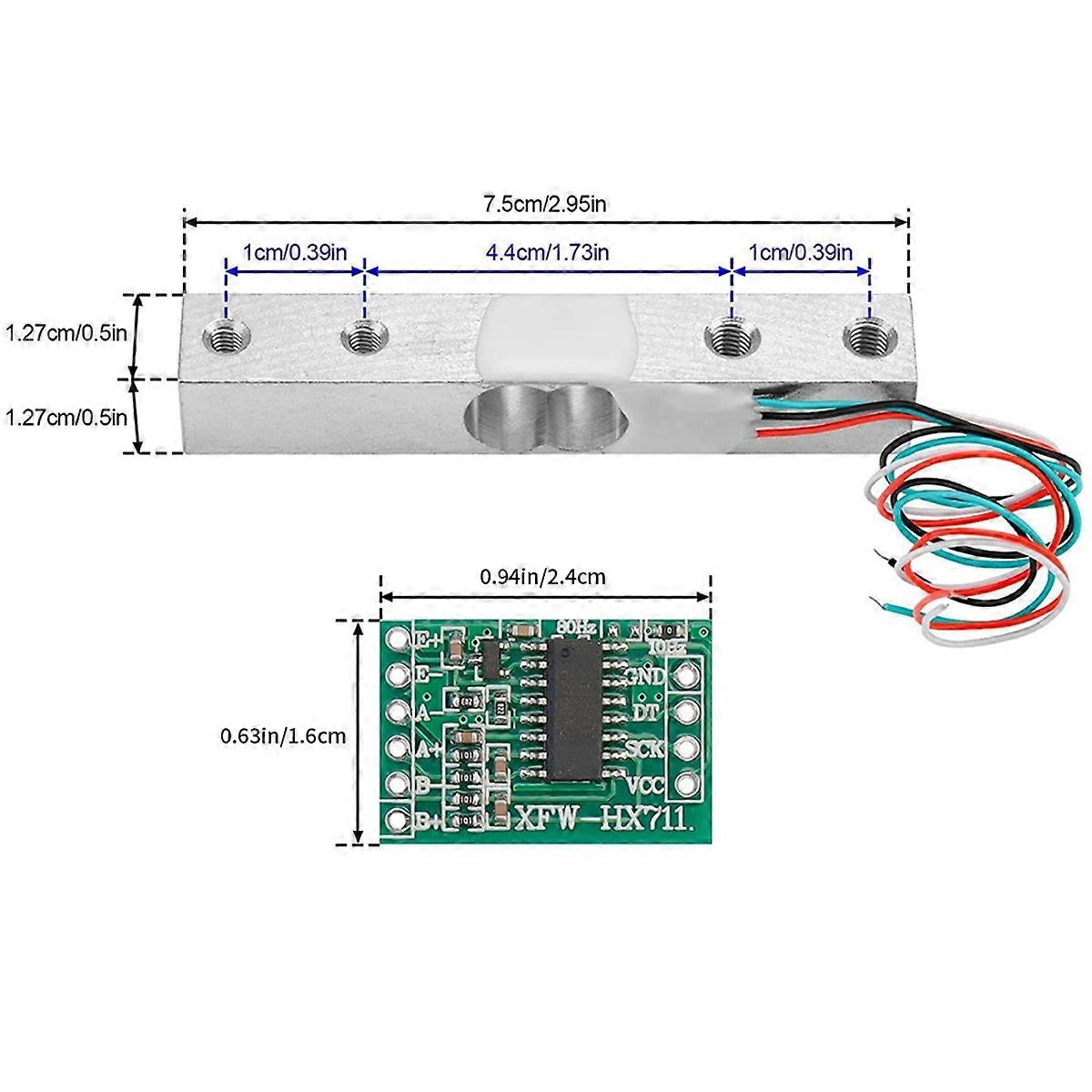 Digital Load Cell Weight Sensor-4 Sets 1KG Load Cell HX711 AD Weighit ...