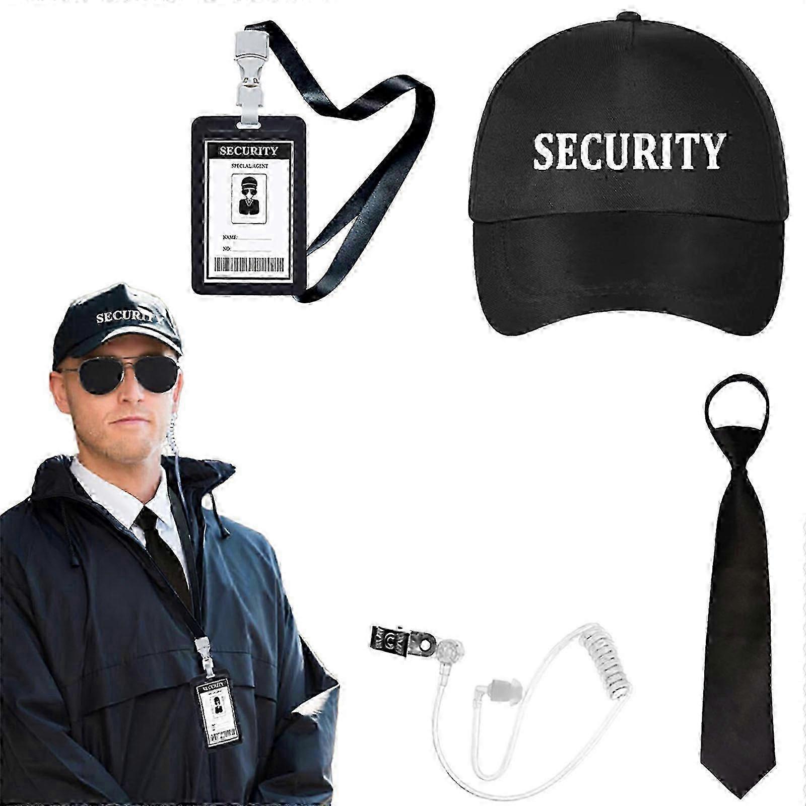 Secret Agent Outfit Accessories With Black Eyeglasses Earpiece And Neck ...