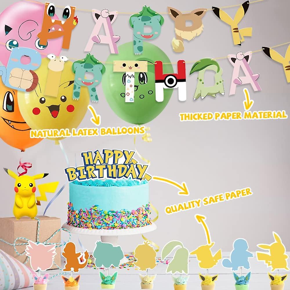 Anime Cartoon Themed Birthday Decorations Party Supplies Include Happy ...