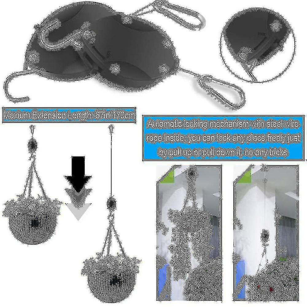 One Plant Pulley, Retractable Heavy Duty Easy Reach Pulley Hanging ...