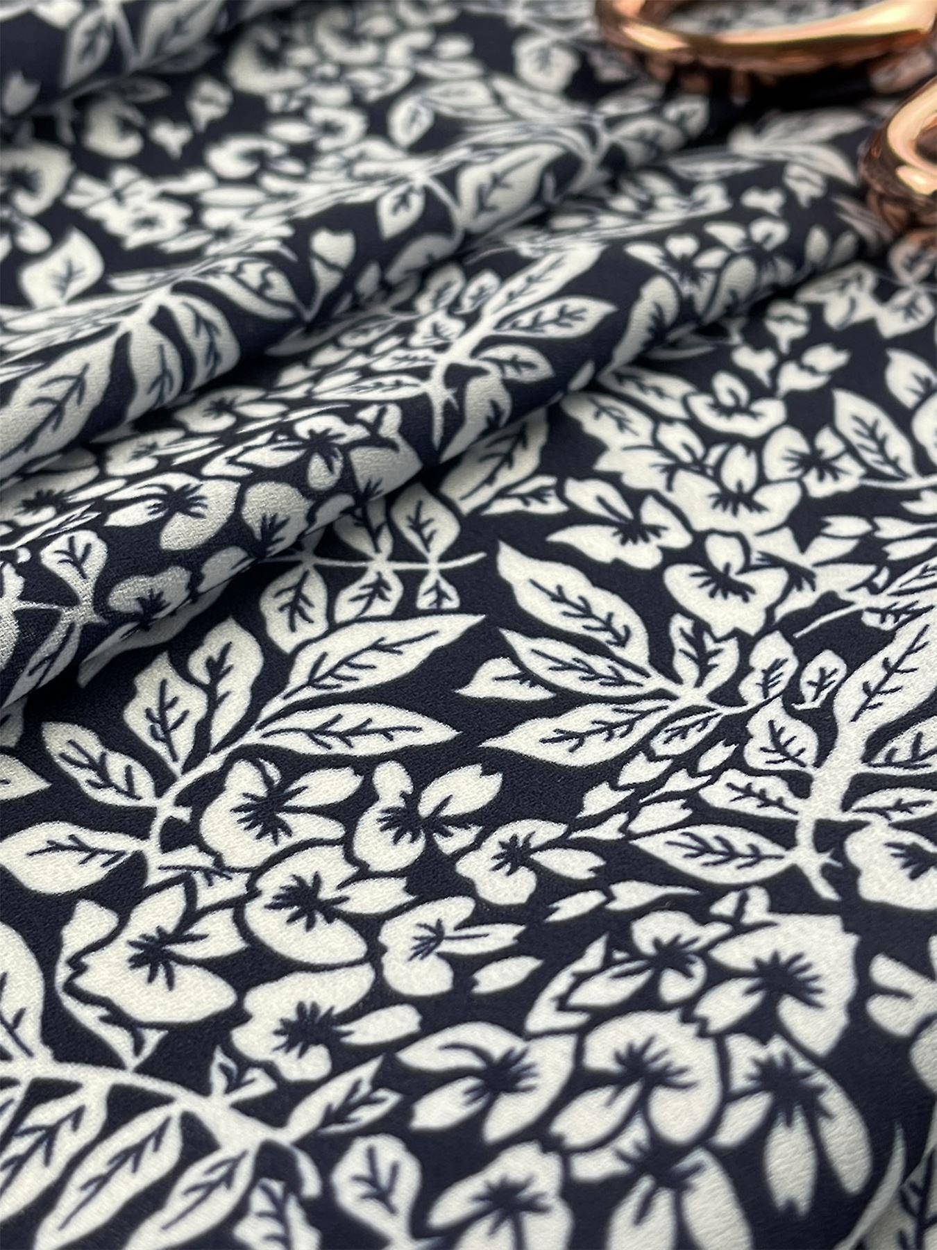 John Kaldor Liza Georgette Fabric Navy - per metre | Fruugo UK