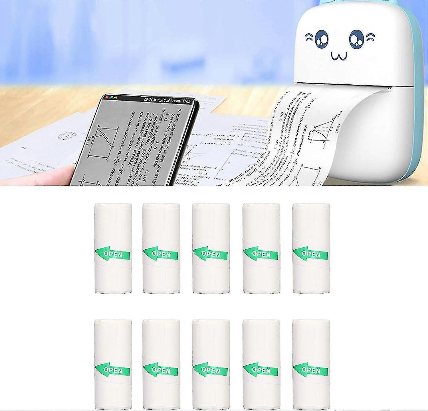 Printable Adhesive Paper, 10 Pieces Mini Printer Paper Rolls, Thermal ...