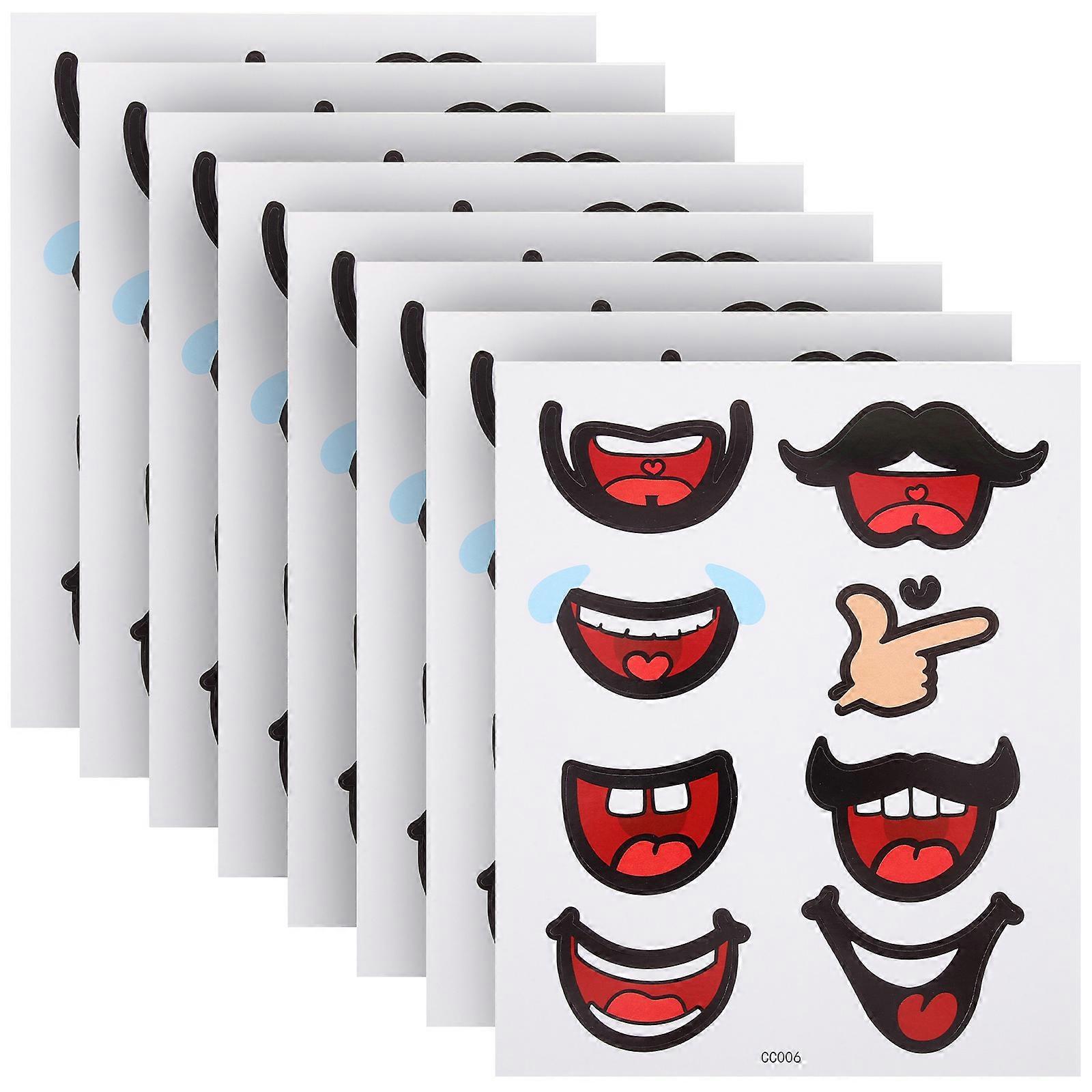 10 Sheets Paper Craft DIY Stickers Mouth Shape Stickers DIY Eey ...