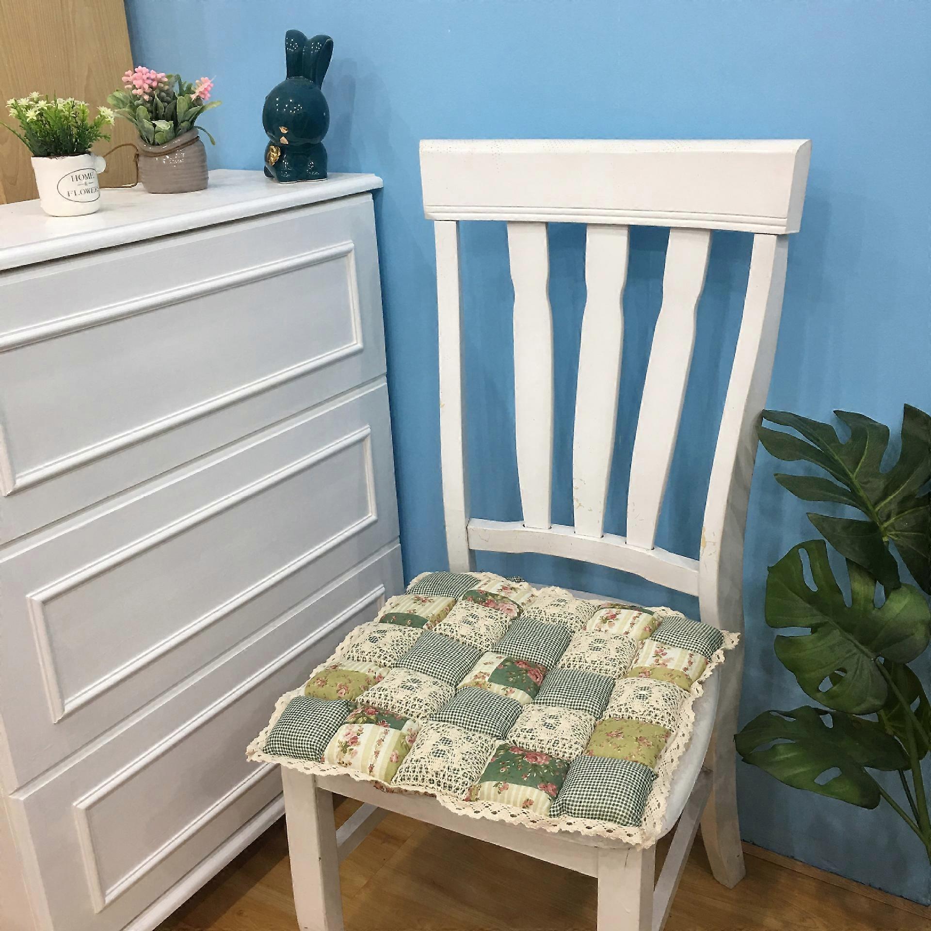 Stol Sædepuder Blomstrede Stolepuder Firkantede Komfortable Bløde Sædehynder Blonder Trim ...