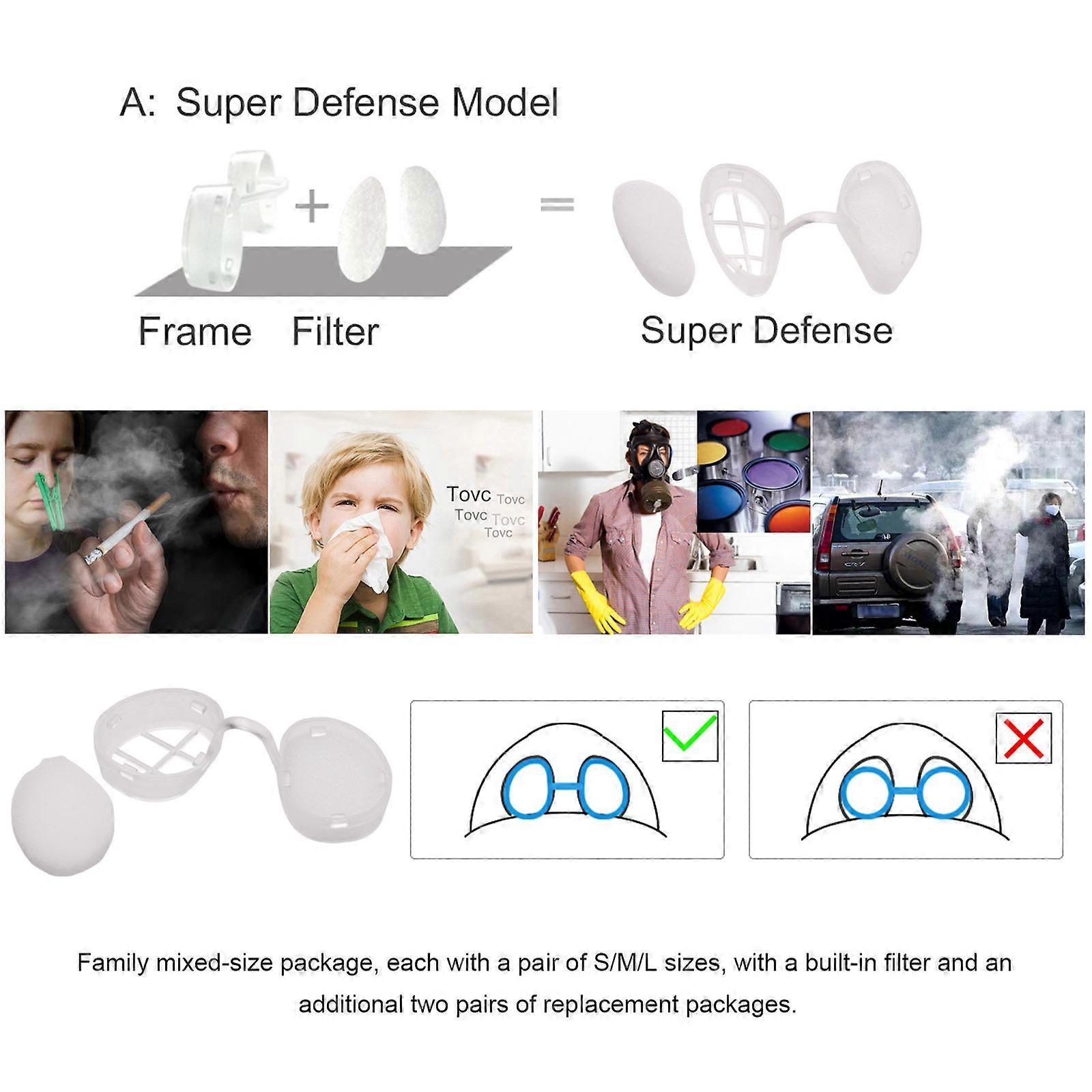 Sports breathable series invisible nasal filter S/M/L size one pair ...