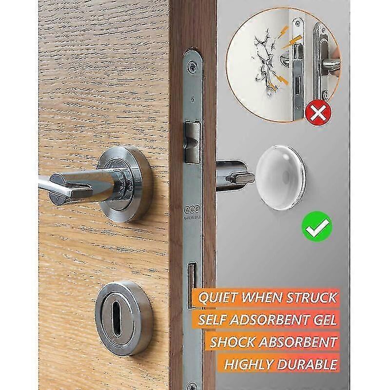 Wall Door Handle Stopper, 6 X Transparent Wall Door Stopper, Round Wall ...