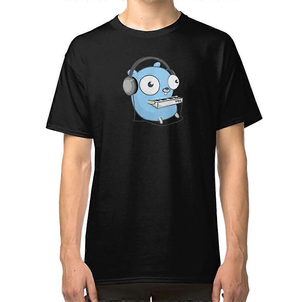 The Golang Mascot: Music (Black Edition) T-shirt | Fruugo UK