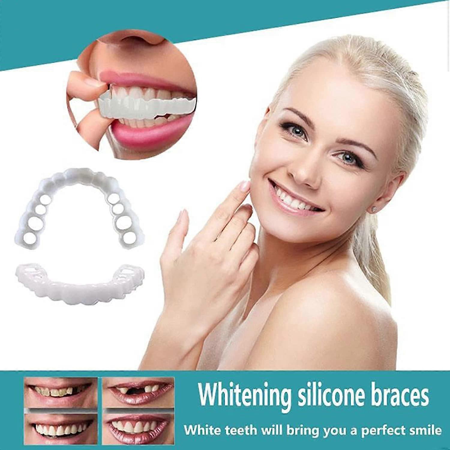 2 PCS Dentures Teeth - Temporary Teeth Perfect Fake Teeth - Veneers ...