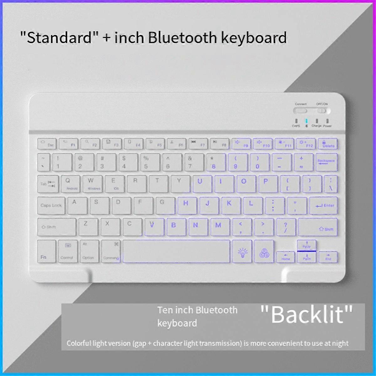 10inch Backlit Keyboard Bluetooth Protable Mini Mute Keyboard for Cell ...