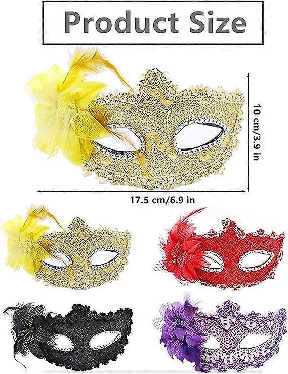 Set of 4 Halloween Carnival Masks Sexy Prom Masks Women's Masquerade ...