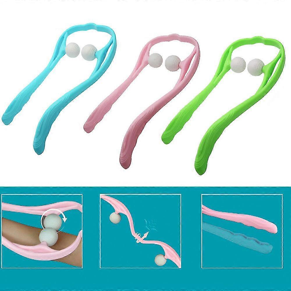 Neck Massager Therapy Neck And Shoulder Dual Trigger Point Roller Self ...