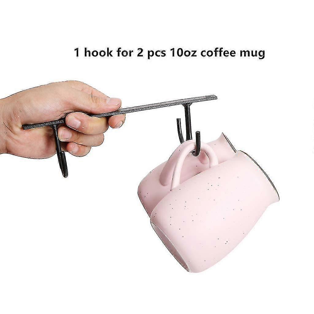 2pcs Mugs Holder Under Cabinet,coffee Cups Hooks Under Shelf,metal Mugs ...