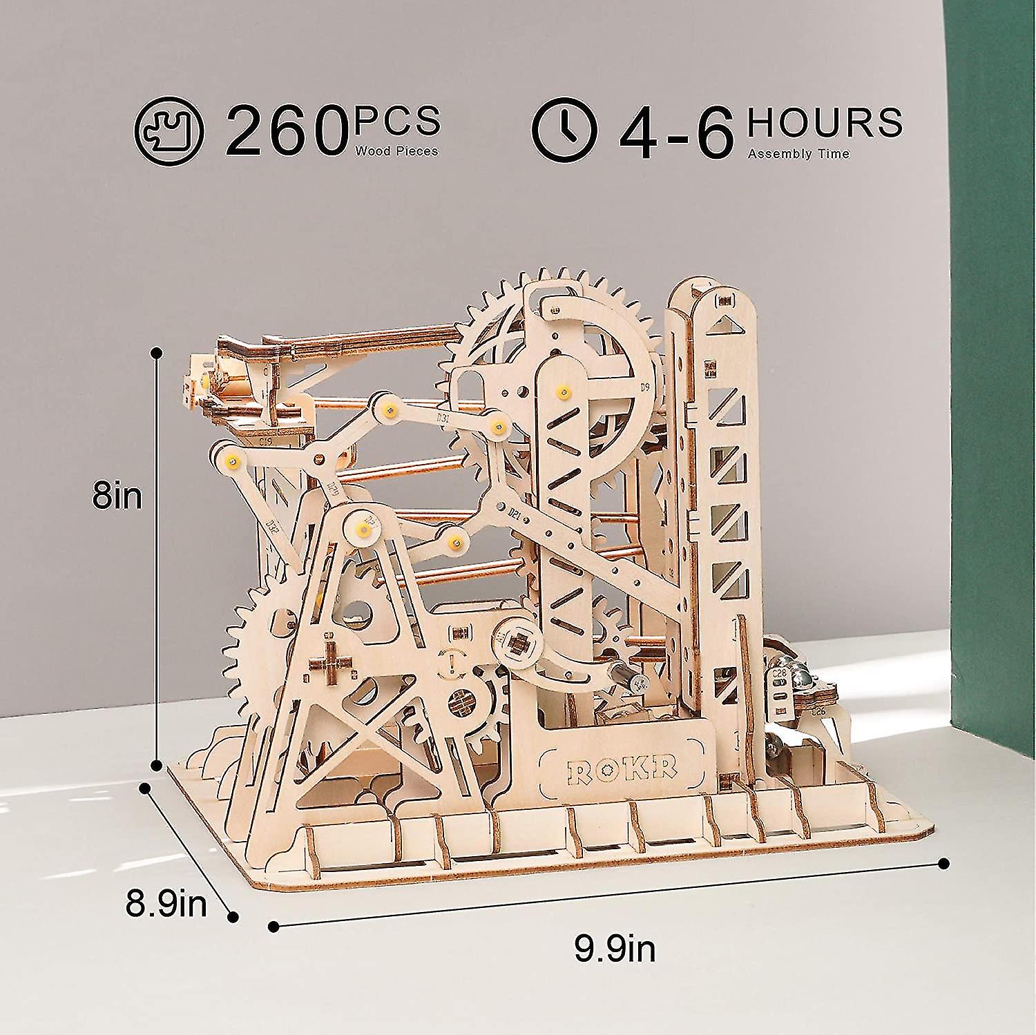3d Assembly Wooden Puzzle Brain Teaser Game Mechanical Gears Set Model ...