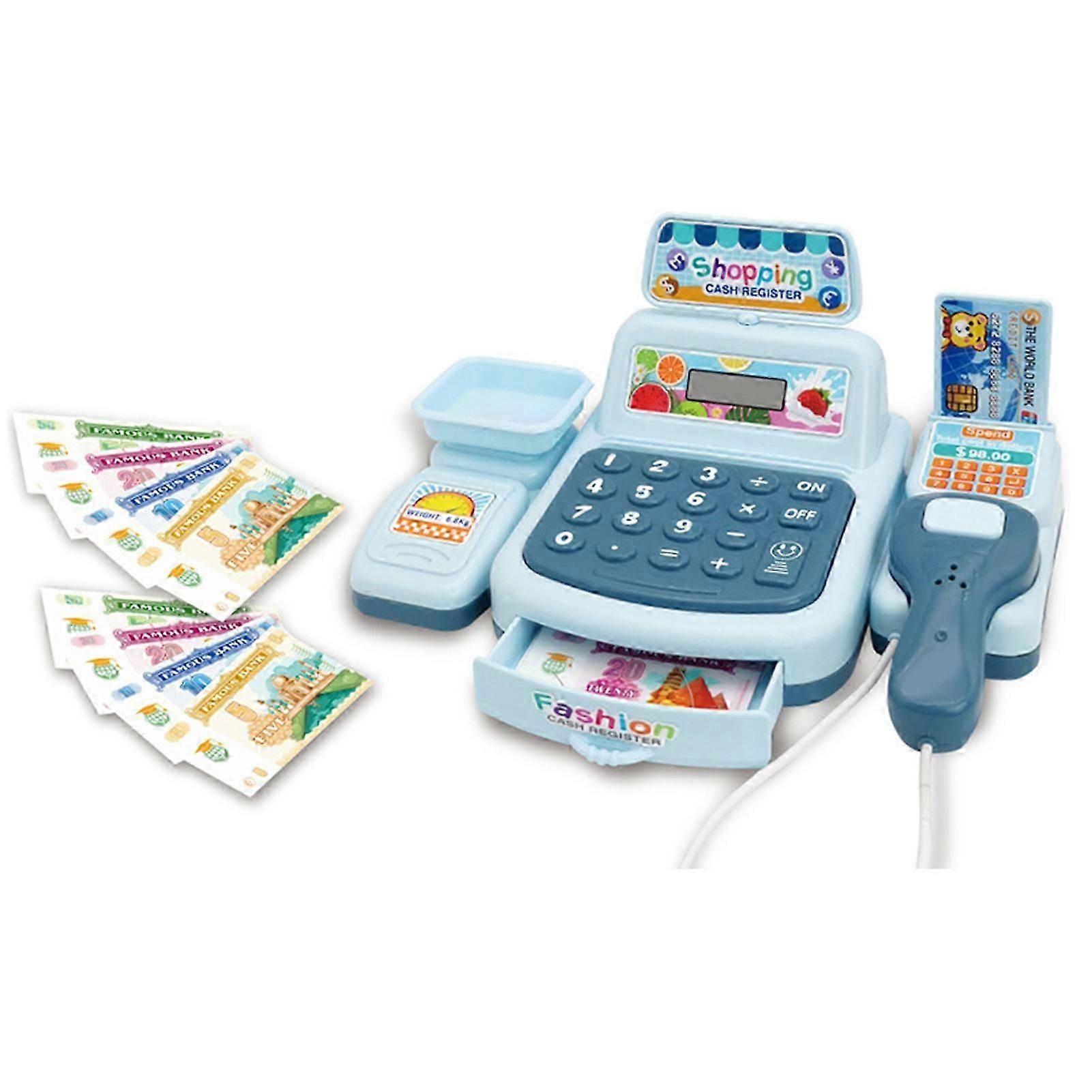 Cash Register Toy with Scanner Light Sound Effect Interactive Pretend ...