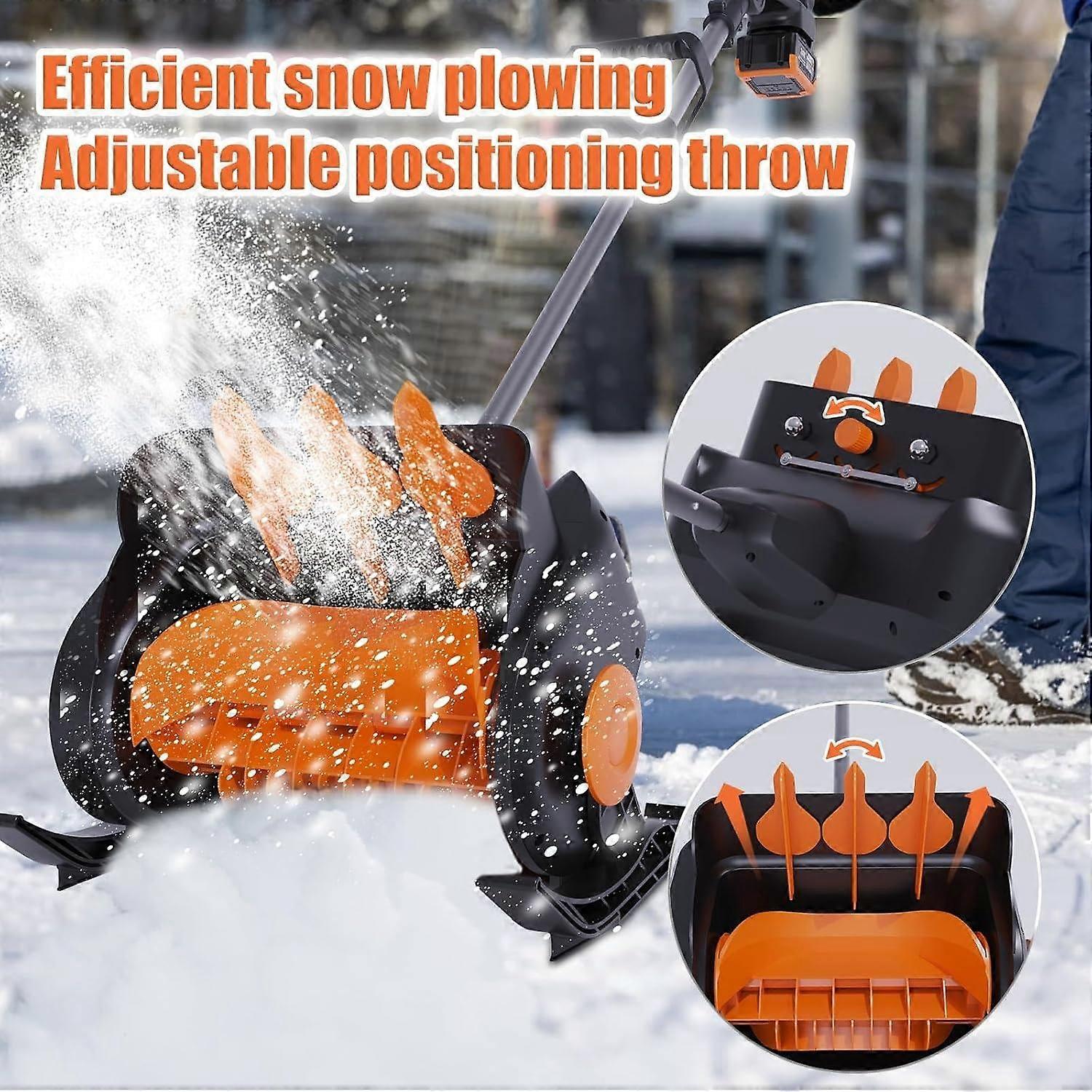Cordless Electric Snow Blower with Battery and Charger, Durable Steel ...
