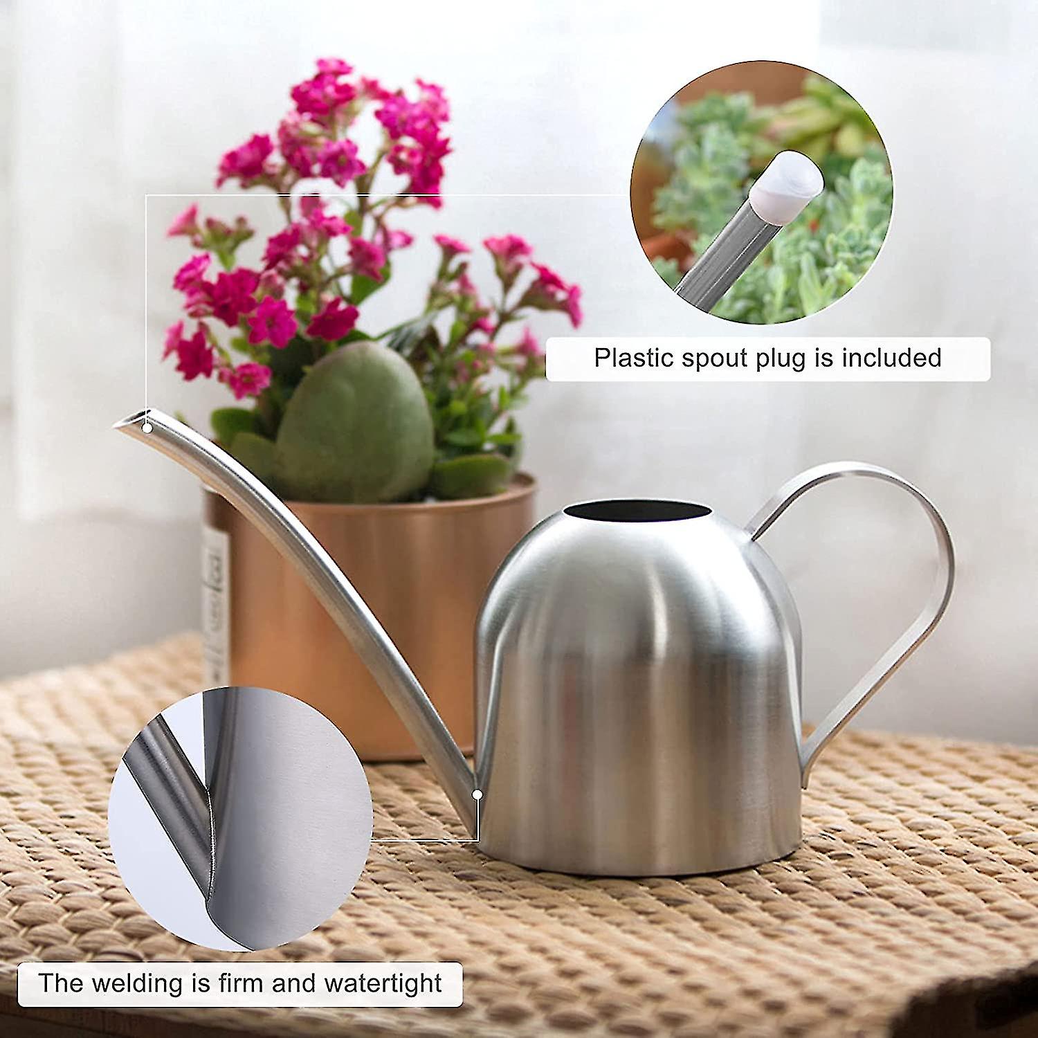 Stainless Metal Plant Watering Can Indoor Garden Metal Watering Can ...