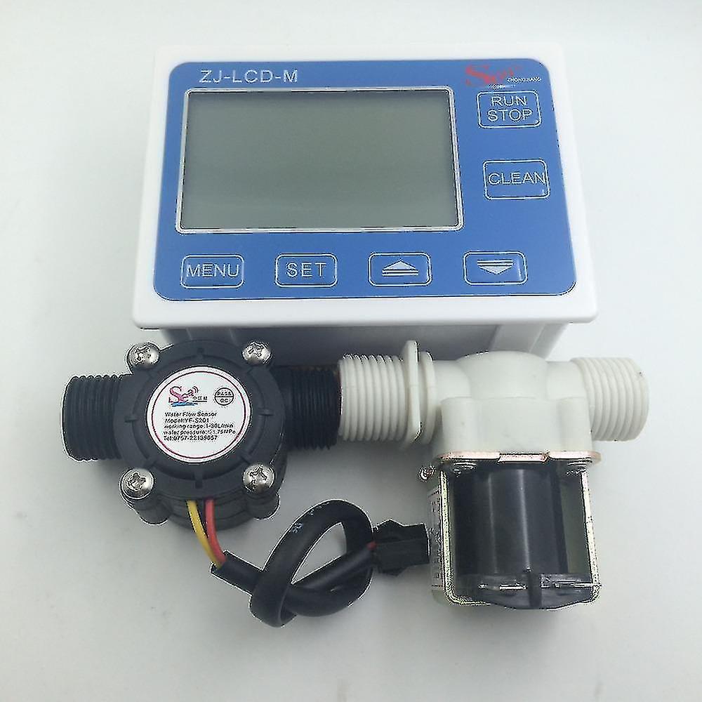 Yf-s201 G1/2" Water Flow Controller System Set Lcd Display + Solenoid ...