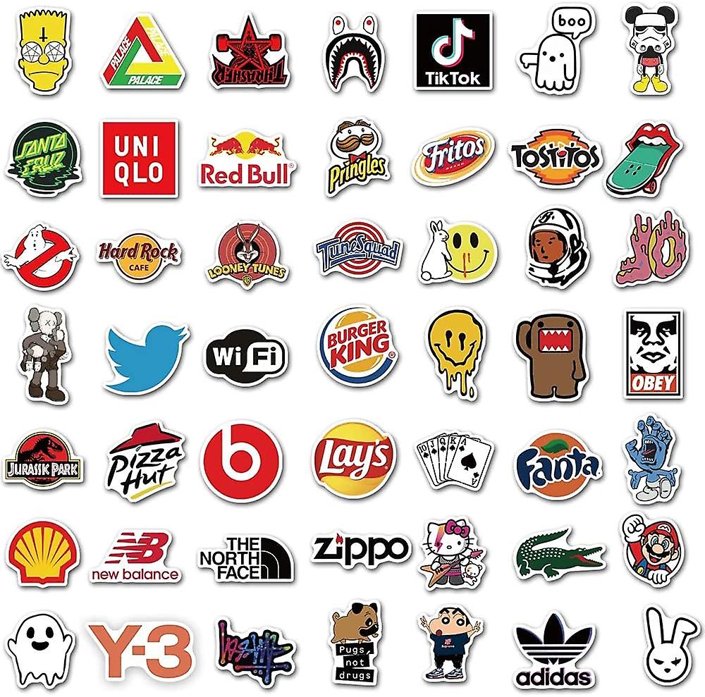 50Pcs Cool Stickers Pack,Trendy Brand Waterproof Stickers, Vinyl ...