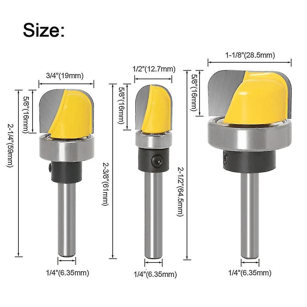 3pcs 1/4 Inch Shank Bowl And Tray Router Bit, Bowl & Tray Template ...