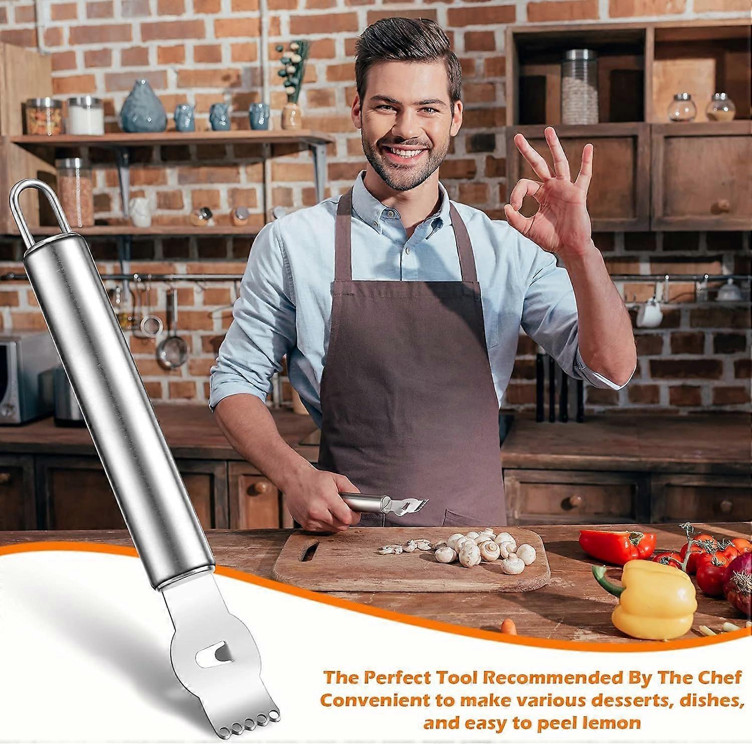 Lemon Zest Peeler, Professional Lemon Zester with Cinnamon Knife ...