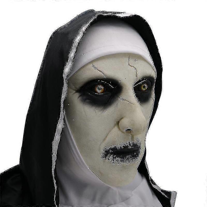 Halloween Christmas The Town Nun Cosplay Full Head Latex Mask Halloween ...