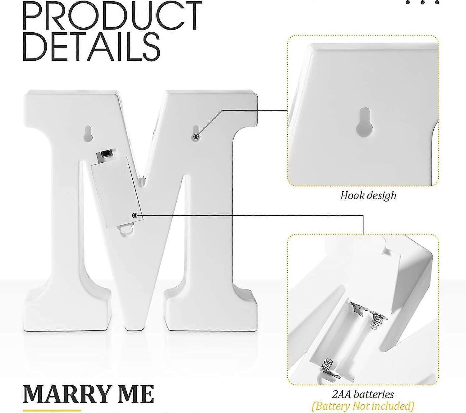 7 Led Lighted Letters, Marry Me Sign, Valentine's Day Gift, For ...