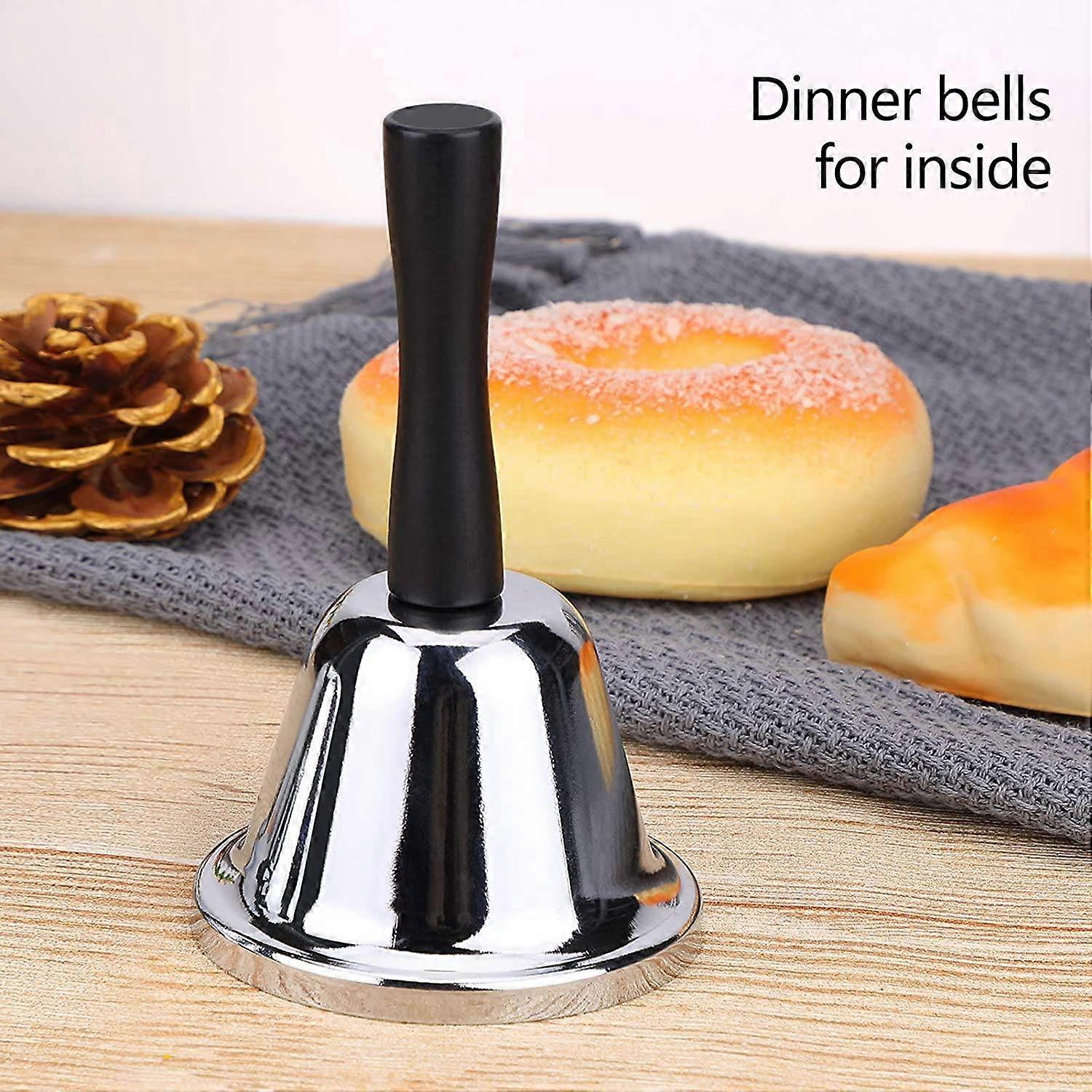 Loud Hand Bell, 2 Pack Silver Steel Hand Bells Dinner Bells for Inside ...