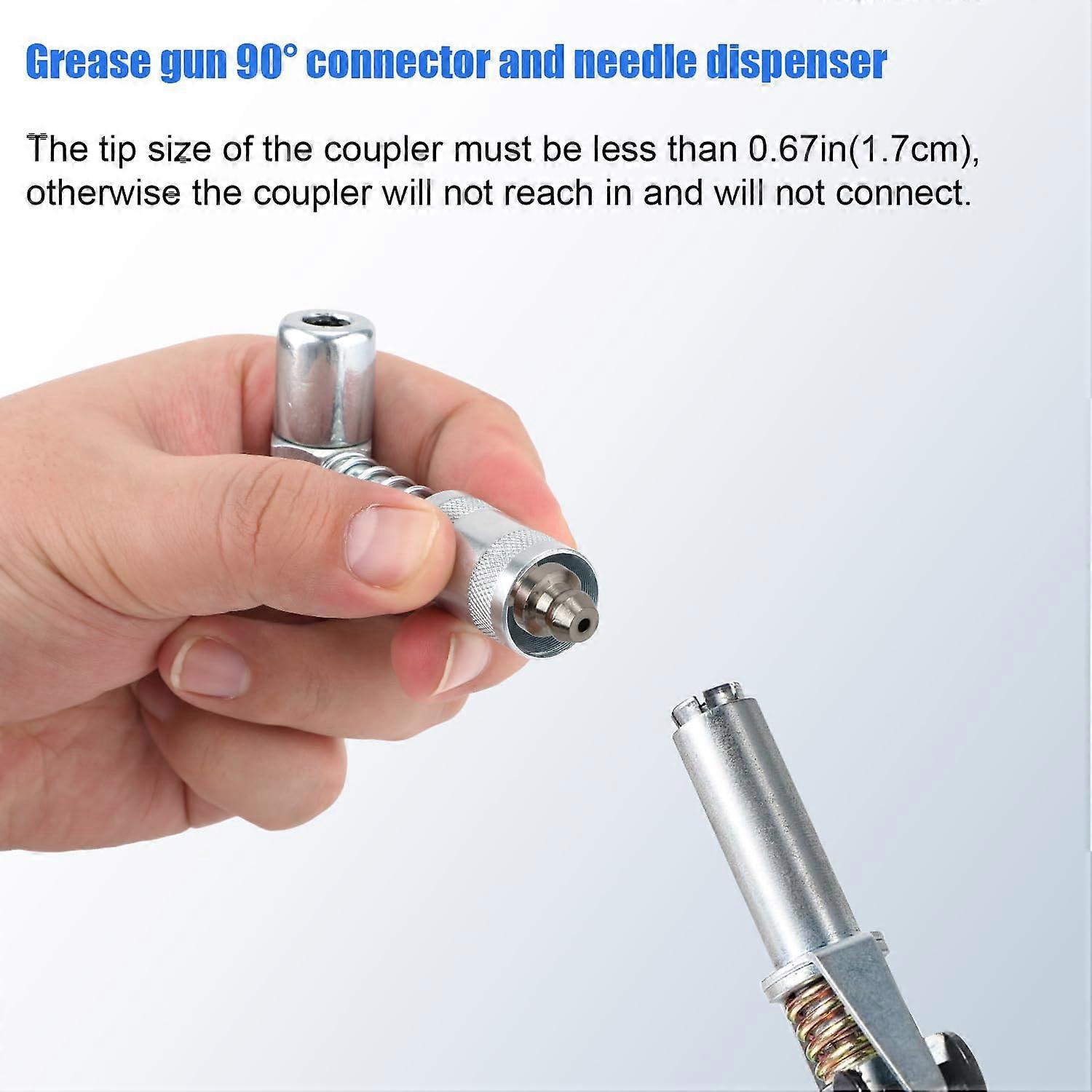 3pcs 90 Degree Needle Grease Fitting Nozzle & Grease Gun Needle Adapter ...