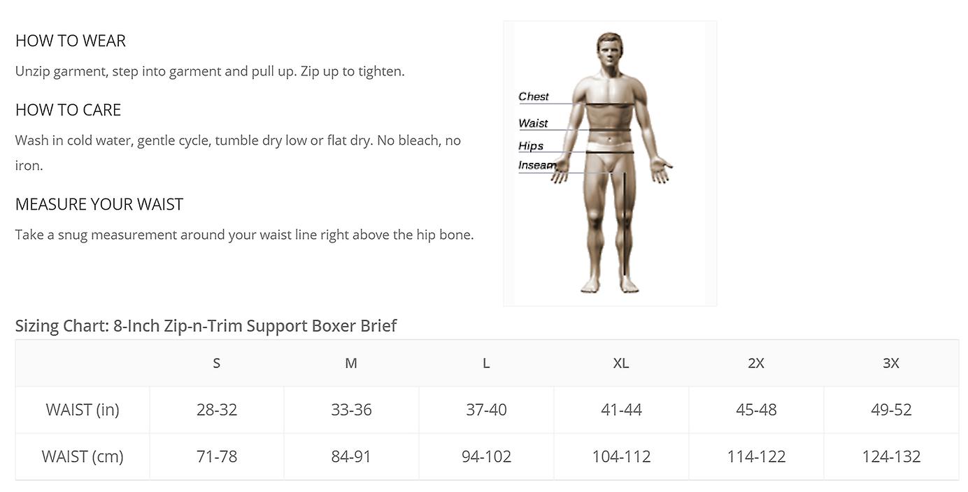 Underworks 8-Inch Zip-n-Trim Support Boxer Brief - 962 | Fruugo UK