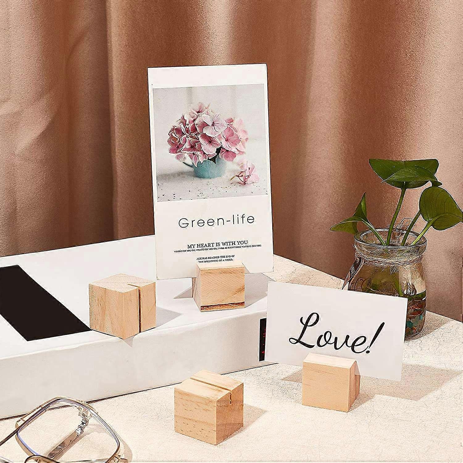 20pcs Wooden Name Card Holder Wooden Table Number Stands Solid Wood ...