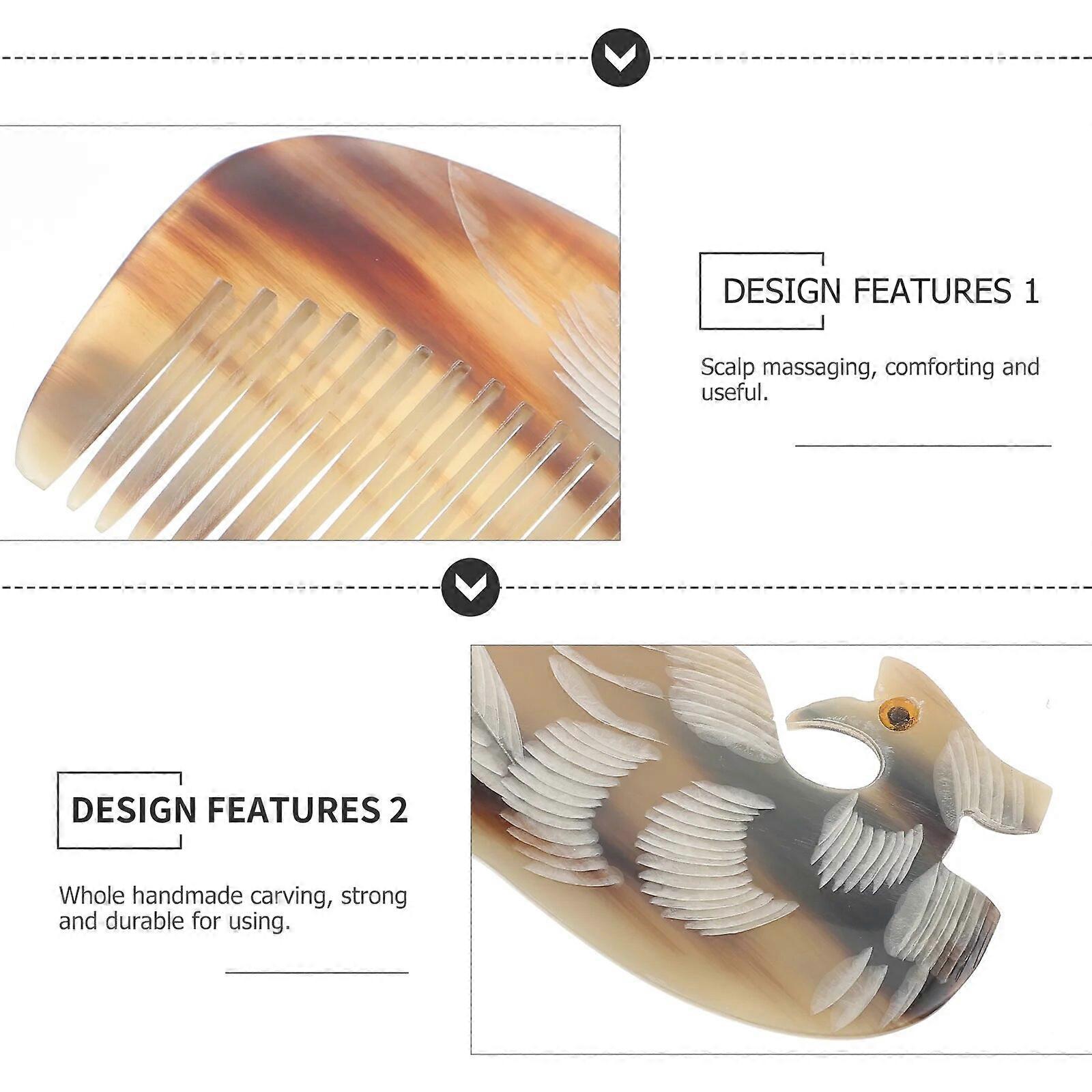 Comb Horn Hair Beard Ox Tooth Combs Natural Pocket Bone Women Scalp ...