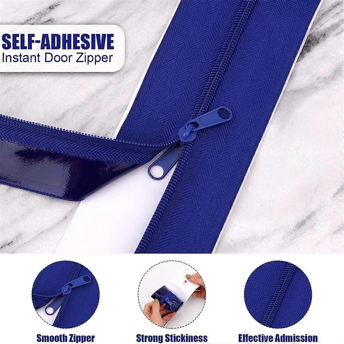 2pcs Dust Barrier Zipper,Instant Door Dust Protection Self-Adhesive ...