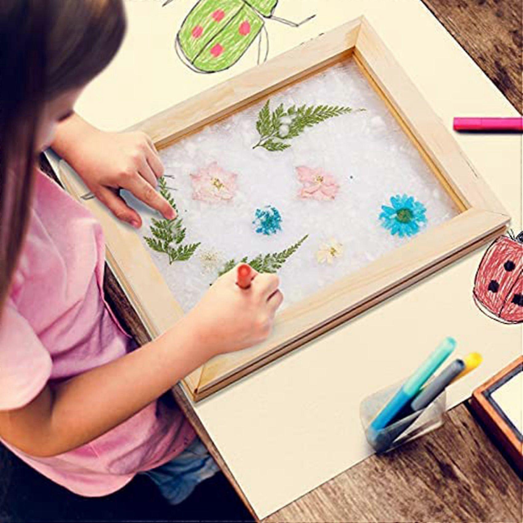 3 Pieces Paper Wooden Paper Mold Making Screen Kit 3 Size Frames For ...