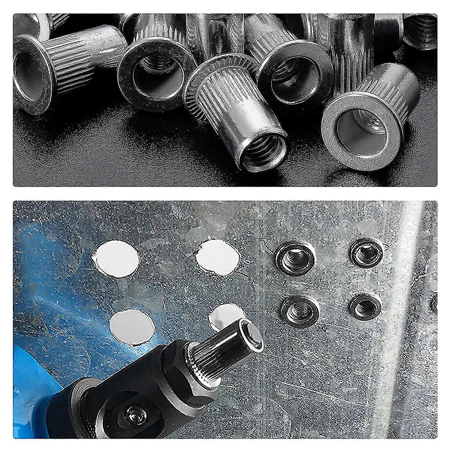 150 Pcs Flat Head Threaded Rivets Nut, M5 Stainless Steel Insert Nuts ...