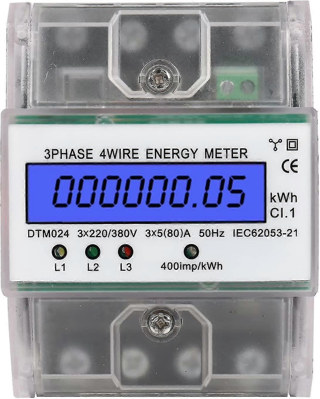 Meter 220.400v 5-100a AC Meter Digital Meter DIN Rail 3-Phase 4-Wire ...