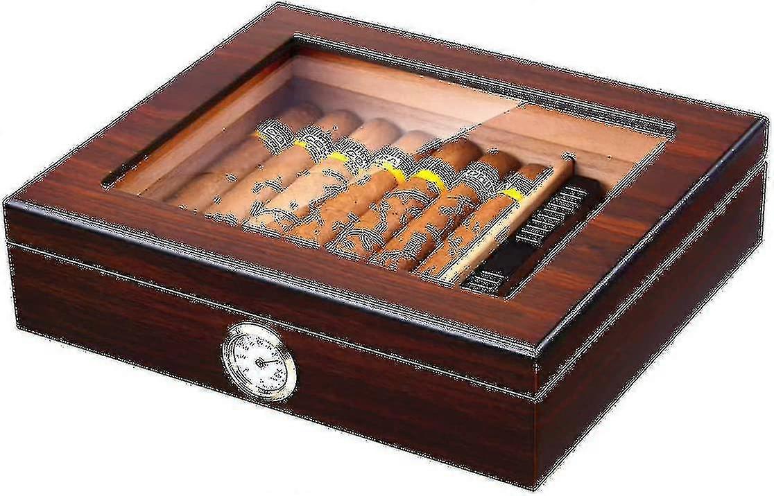 Handmade Cigar Humidor, Cedar Cigar Desktop Box With Humidifier And ...
