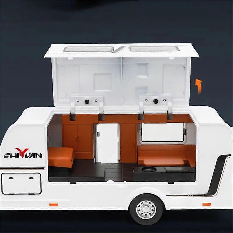 1/32 Alloy Trailer RV Car Model Diecast Metal Recreational Off-road ...