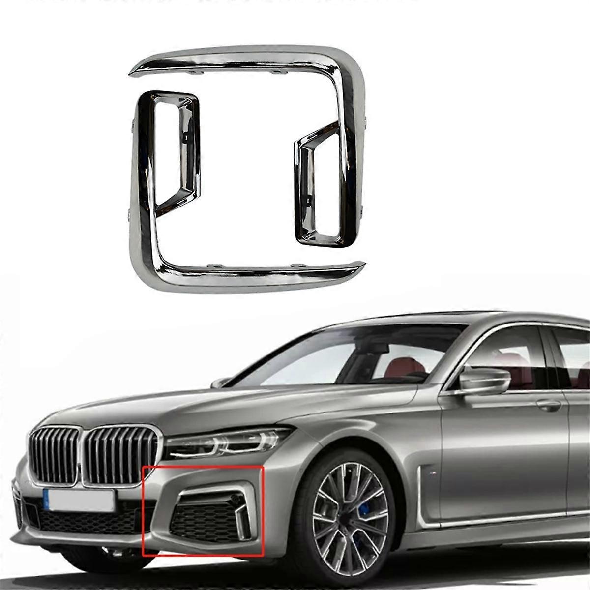 1Pair Front Bumper Fog Lamp Frame Grille Chrome Trim Strips for 7 ...