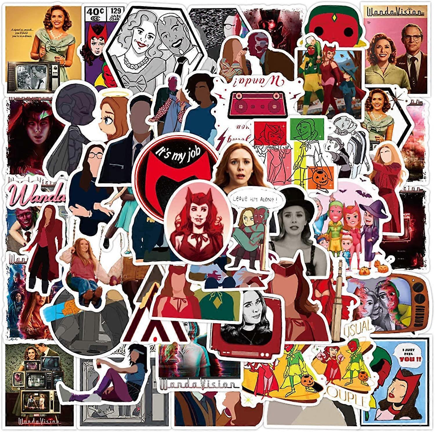 Wanda Vision Stickers for Water Bottle 50pcs, Cool Teen Waterproof ...