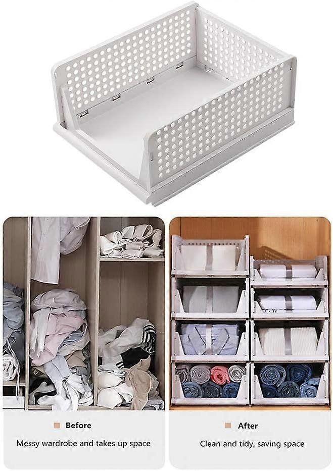 Stackable Clothes Storage Basket Organizer Sliding Wardrobe Drawer ...