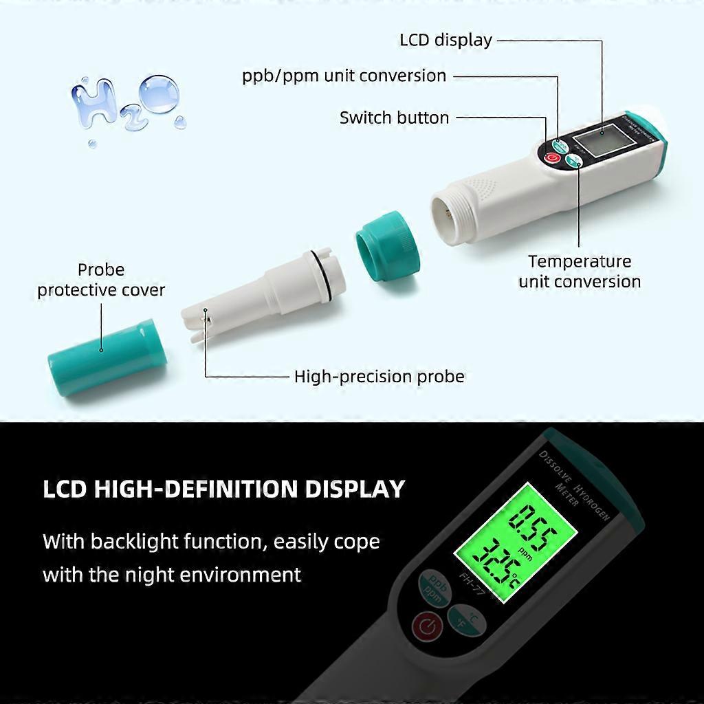 Portable Dissolved Hydrogen H2 Meter Digital Orp Tester for Driking ...