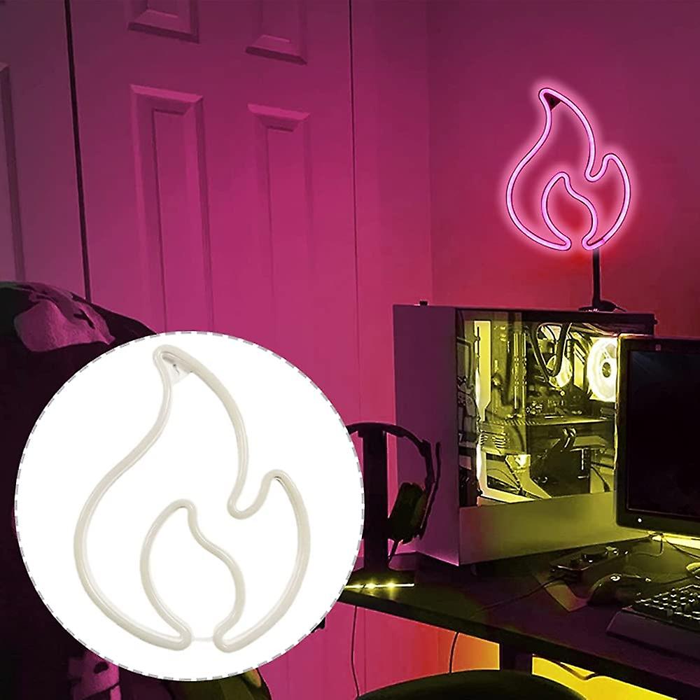 Flame Neon Teken, Rode en Gele Vlam Neon met Aan / Uit schakelaar ...