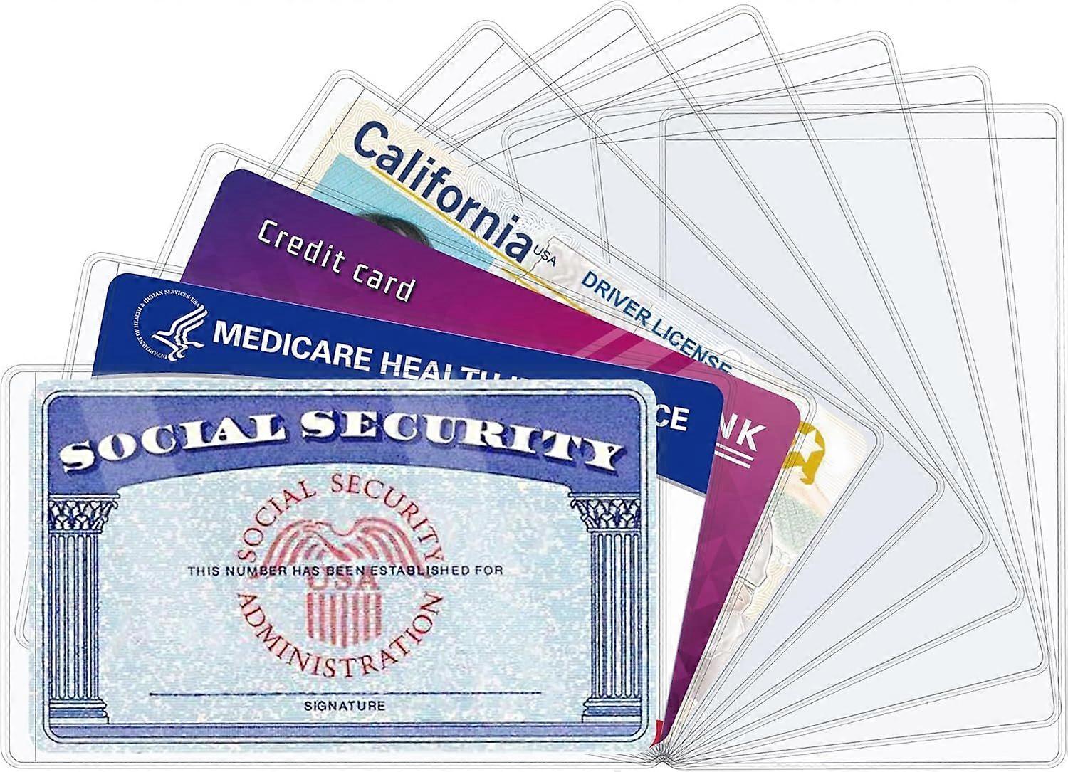 10 PCS Social Security Card Protector Sleeves/New Medicare Card ...