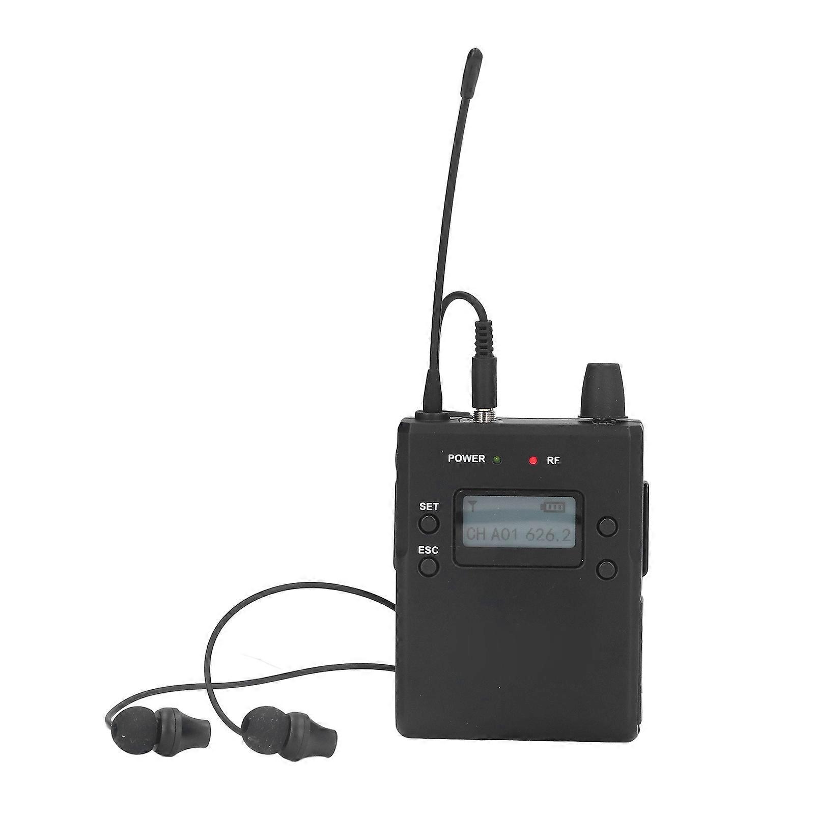 Wireless Ear Monitor 626 to 662MHz Stereo Bodypack Monitoring Receiver ...