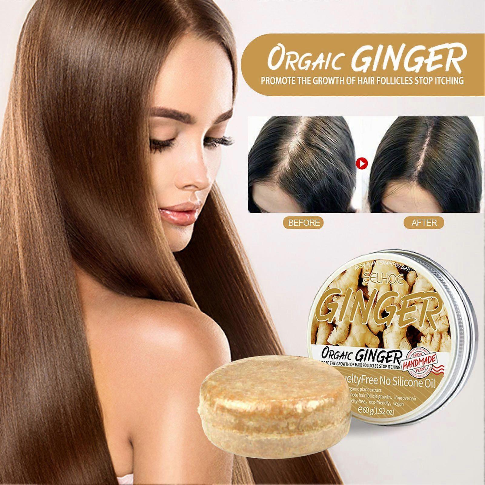 EELHOE 60g Anti-hair Loss Ginger Shampoo Bar Increasing Hair Volume ...