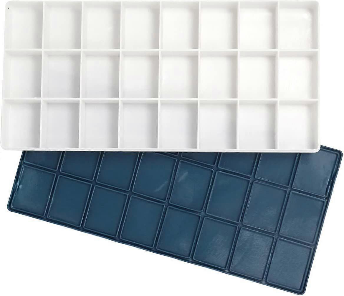 24 Compartments Plastic Paint Palette Paint Tray with Soft Lid for ...